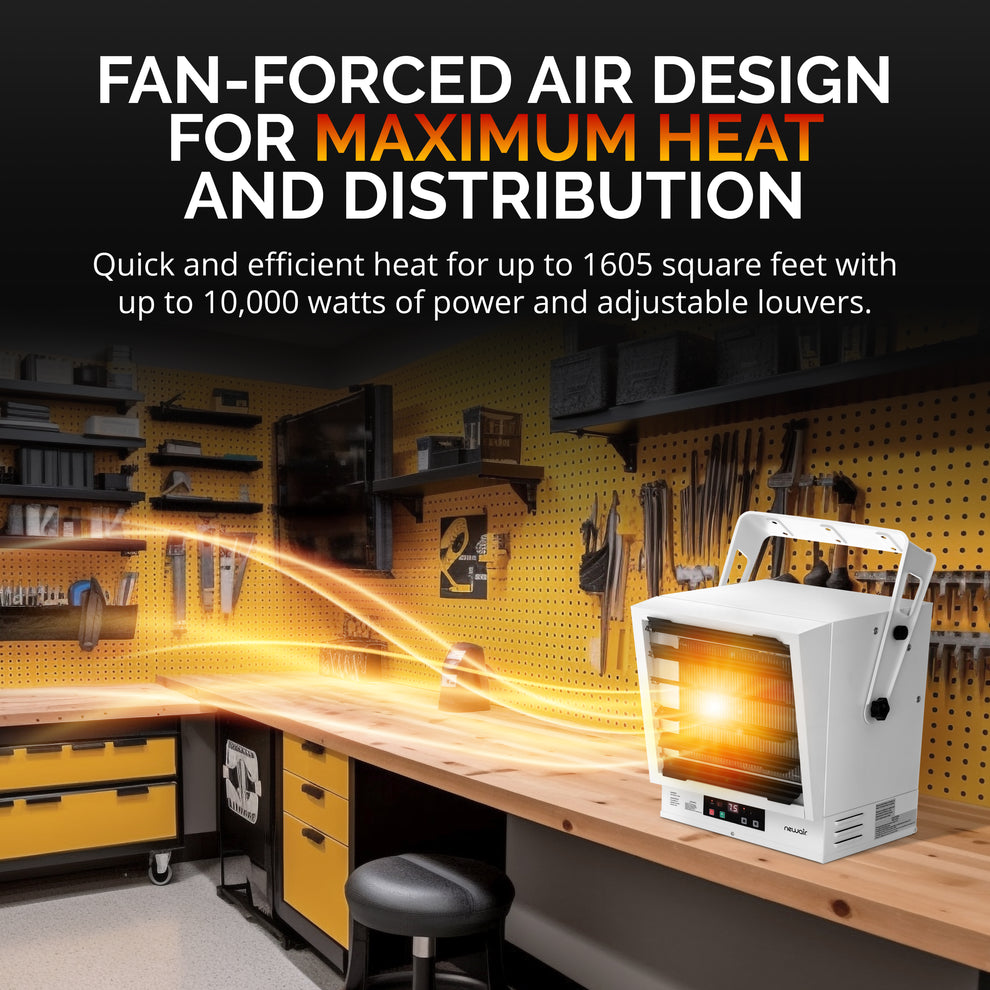 Electric Garage Heater - Hardwired - Ceiling, Wall or Counter Mount ...