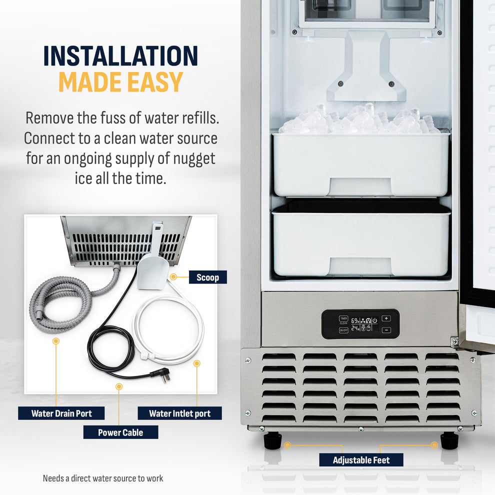 15” Undercounter Nugget Ice Maker | Luxury Built-In Ice Performance ...