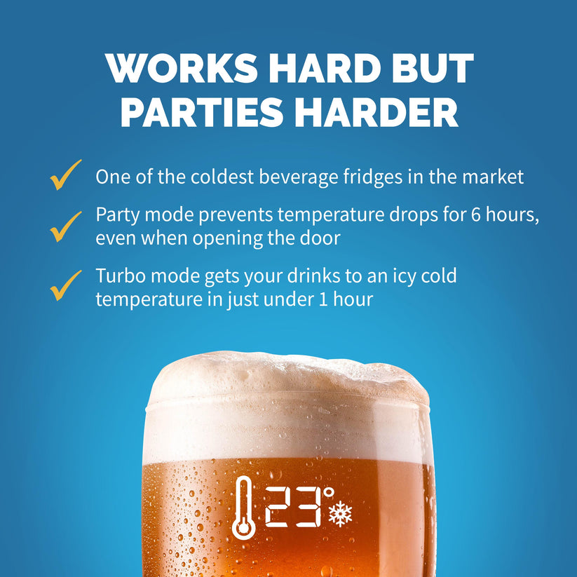 125-Can Freestanding Black Beer Froster Beverage Fridge | Newair